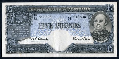 Australian Banknotes :: Australian Pre Decimal Banknotes :: Five Pound ...