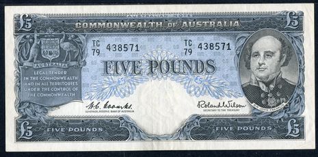 Australian Banknotes :: Australian Pre Decimal Banknotes :: Five Pound ...