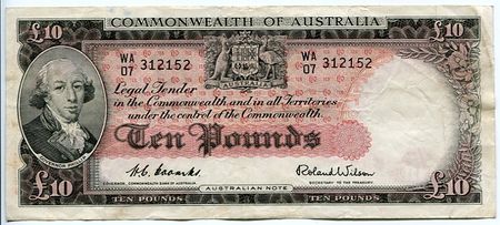 Australian Banknotes :: Australian Pre Decimal Banknotes :: Ten Pound ...