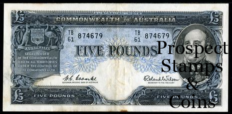 Australian Banknotes :: Australian Pre Decimal Banknotes :: Five Pound ...