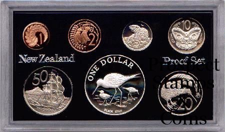 Coin Clearance Sale :: 1985 New Zealand Seven Coin Proof Set