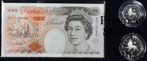World Coins :: 1992 Great Britain Bank of England Ten Pound and Silver ...